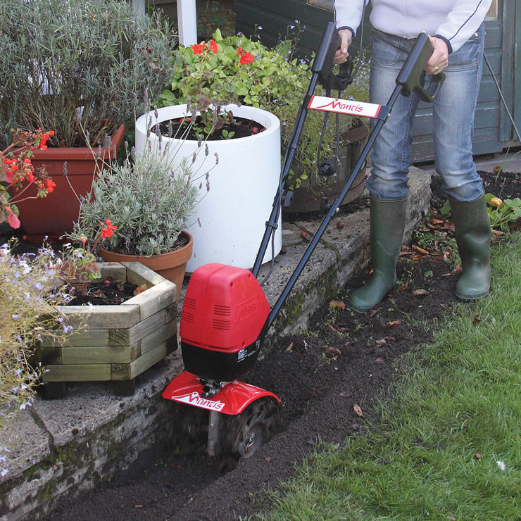 Mantis 7252-12-40 Electric Tiller 230v C/W Kick Stand - RTC Groundcare Ltd.